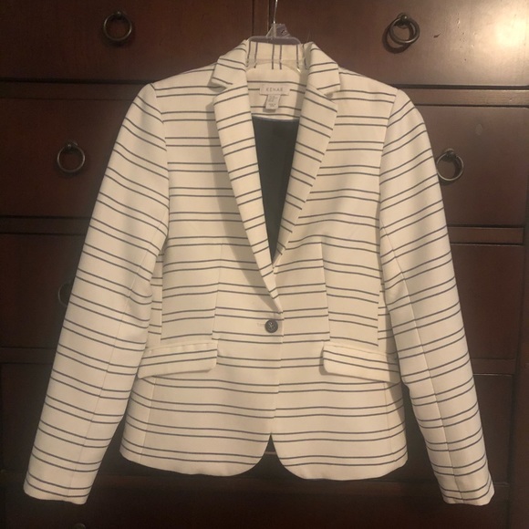 Kenar | Jackets & Coats | White Blazer With Navy Blue Stripes | Poshmark